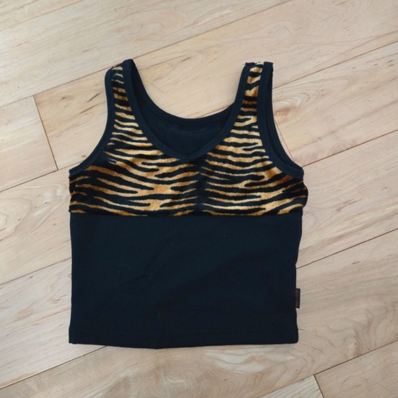 KOS | Tops | Vintage Kos Made In Usa Tiger Print Workout Top | Poshmark